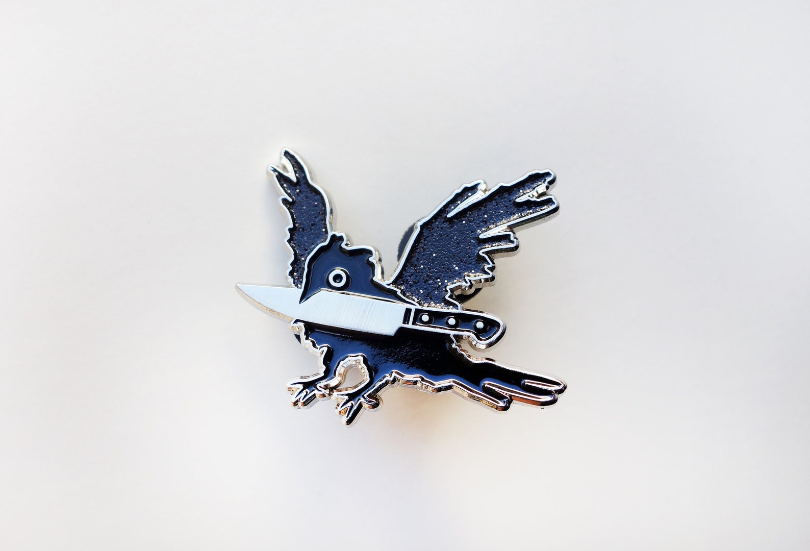Stabby Crow Enamel Pin - Etsy