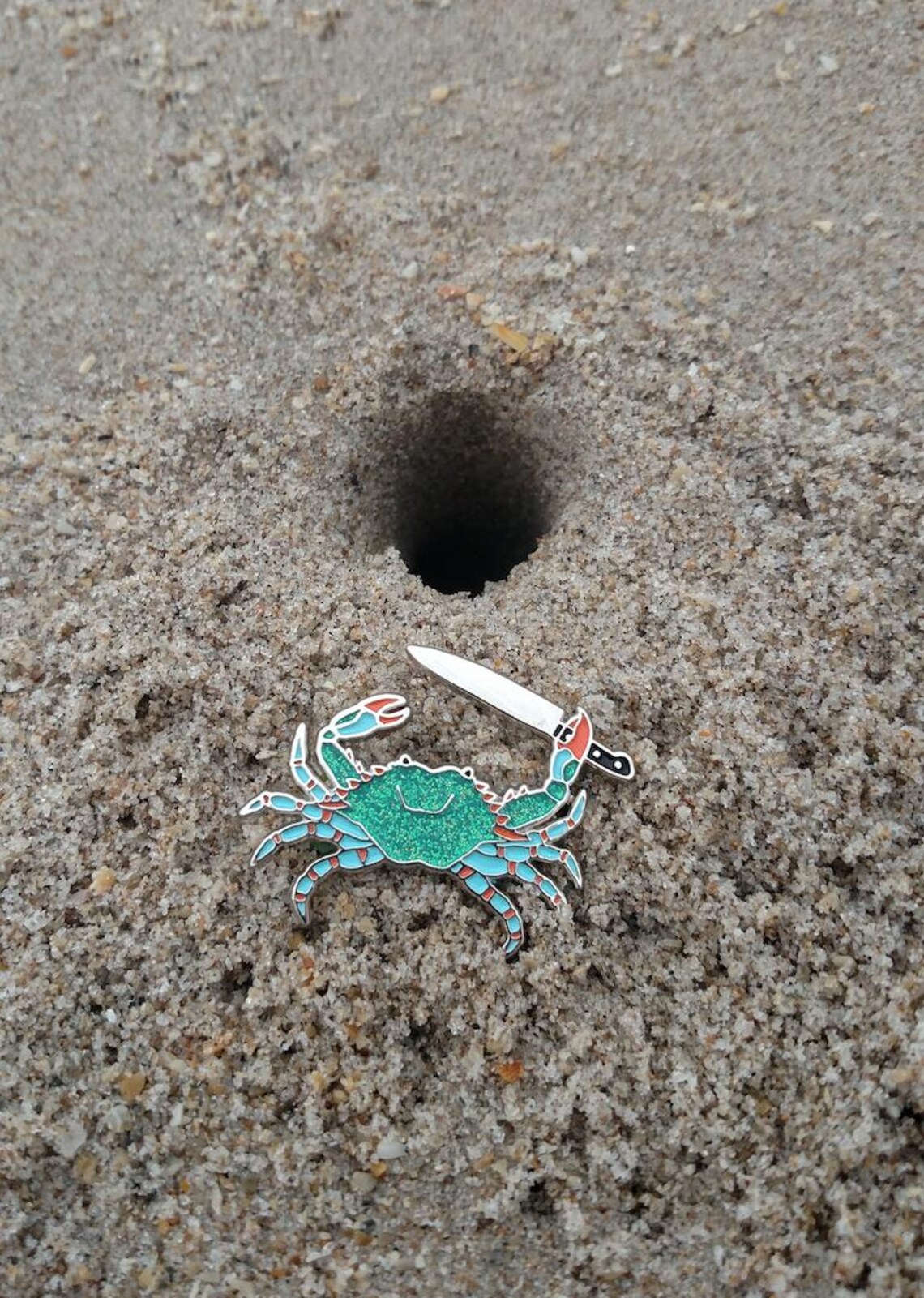 Stabby Crab Enamel Pin - Etsy