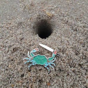 Stabby Crab Enamel Pin - Etsy