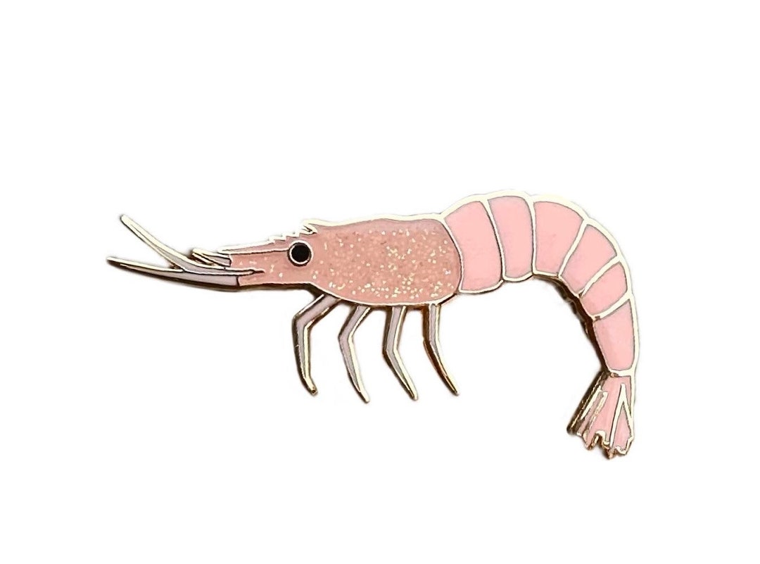 Pink Shrimp Enamel Pin - Etsy