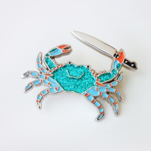 Stabby Crab Enamel Pin - Etsy