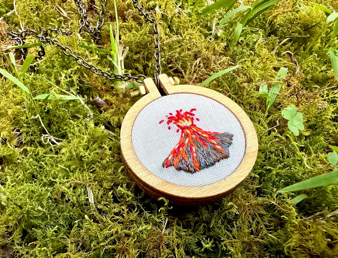 Volcano Necklace Embroidery - Etsy