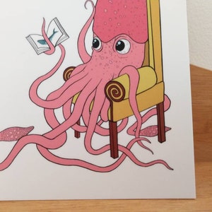 Giant Squid Reading Print 4 X 6 - Etsy