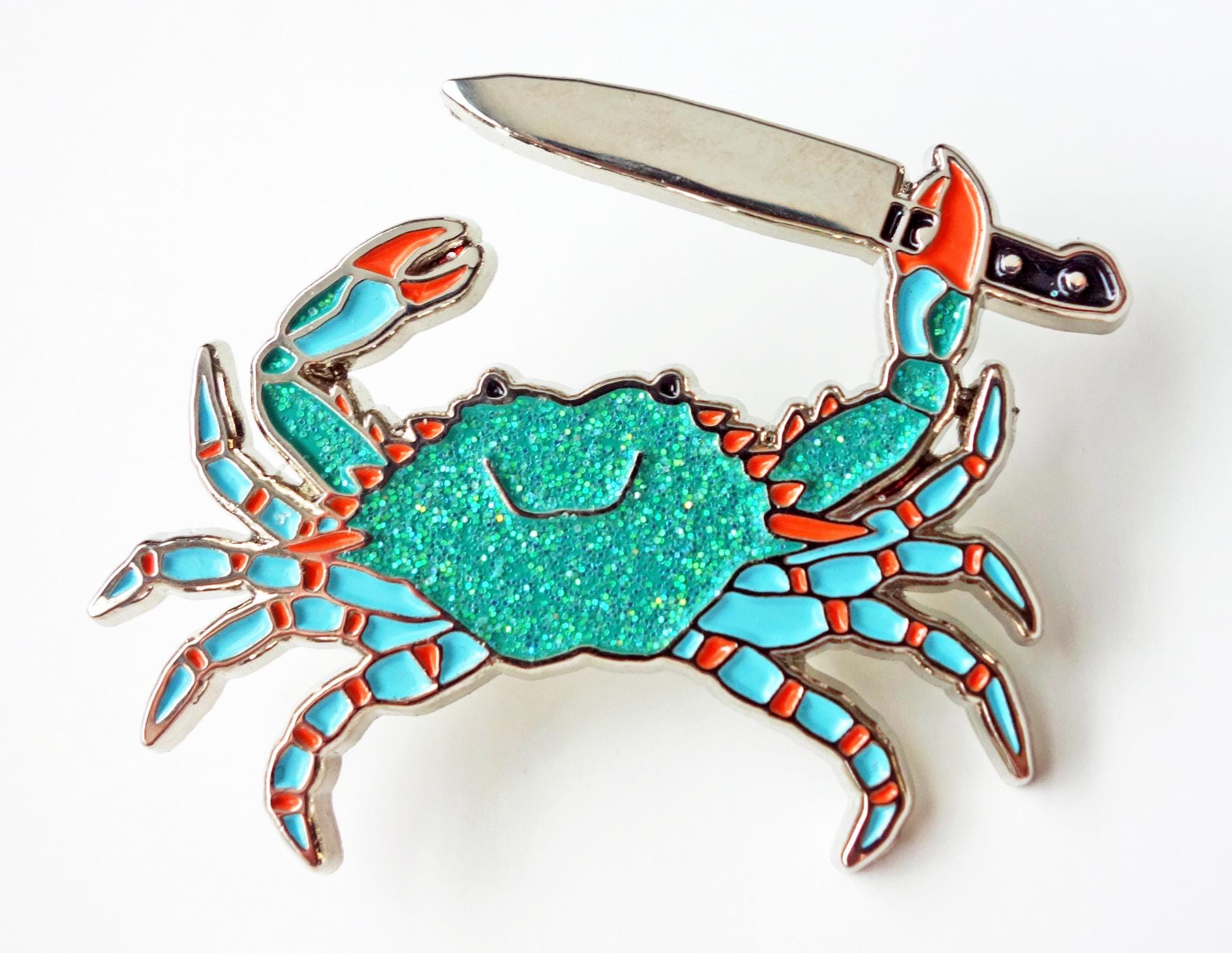 Stabby Crab Enamel Pin - Etsy