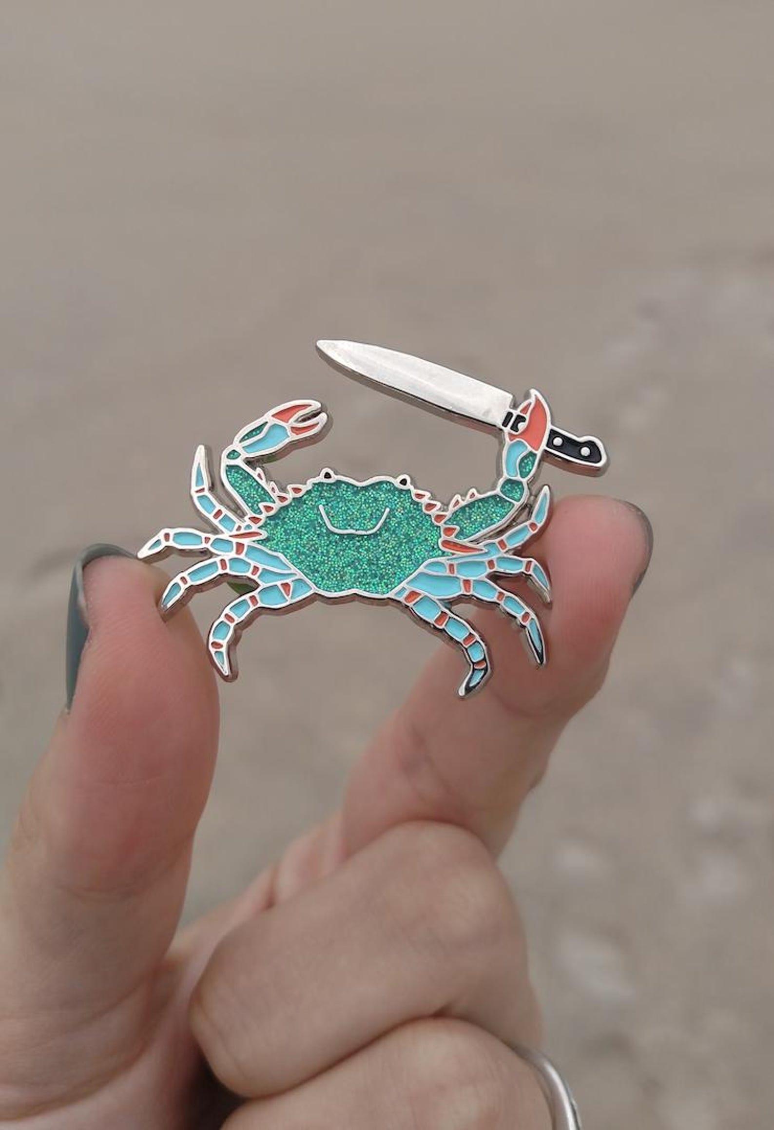 Stabby Crab Enamel Pin - Etsy