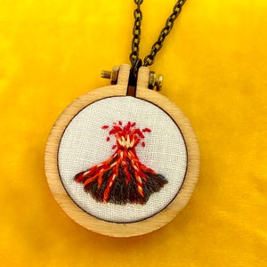 Volcano Necklace Embroidery - Etsy