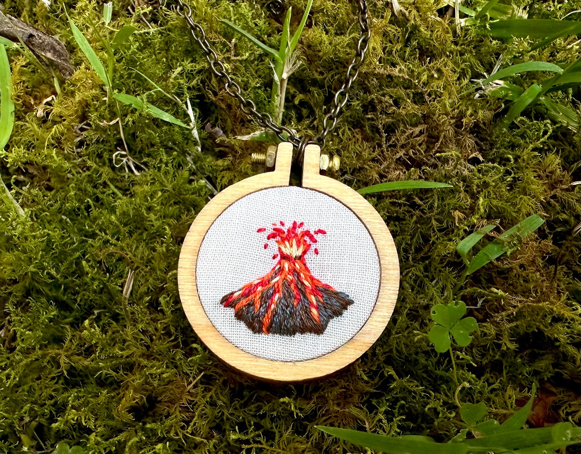 Volcano Necklace Embroidery - Etsy