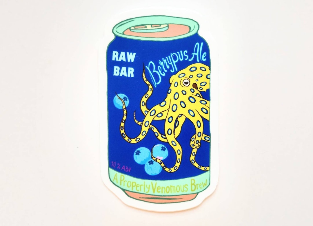 Blueberry Octopus Ale Beer Die-cut Sticker - Etsy