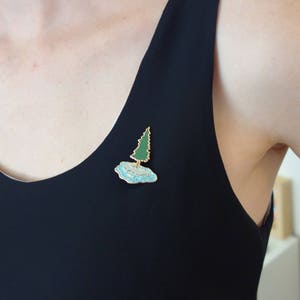 Trout Island Enamel Pin - Etsy