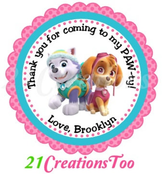 Paw Patrol Everest Y Skye Pegatinas Etsy