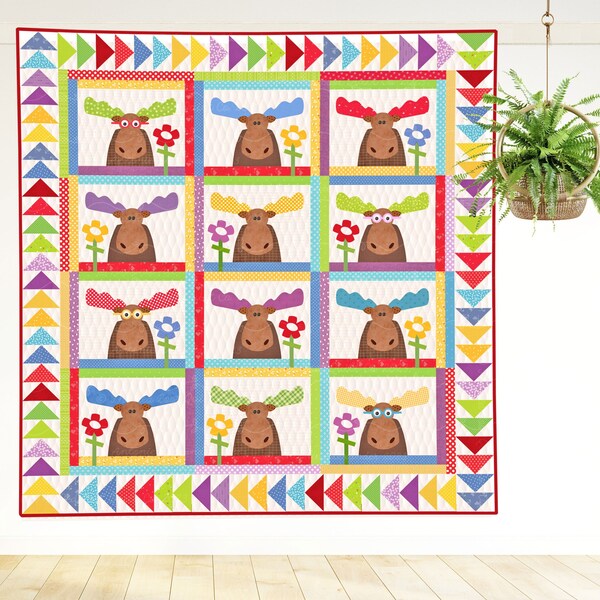 Moose Quilt - Etsy