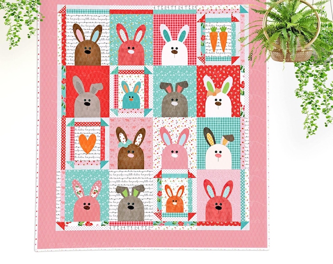 Handmade Patchwork Baby Quilt, "spring Bunny Rabbits." Can Be ...
