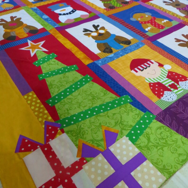 Santa's House PRINTED Quilt Pattern Applique Quilt - Etsy