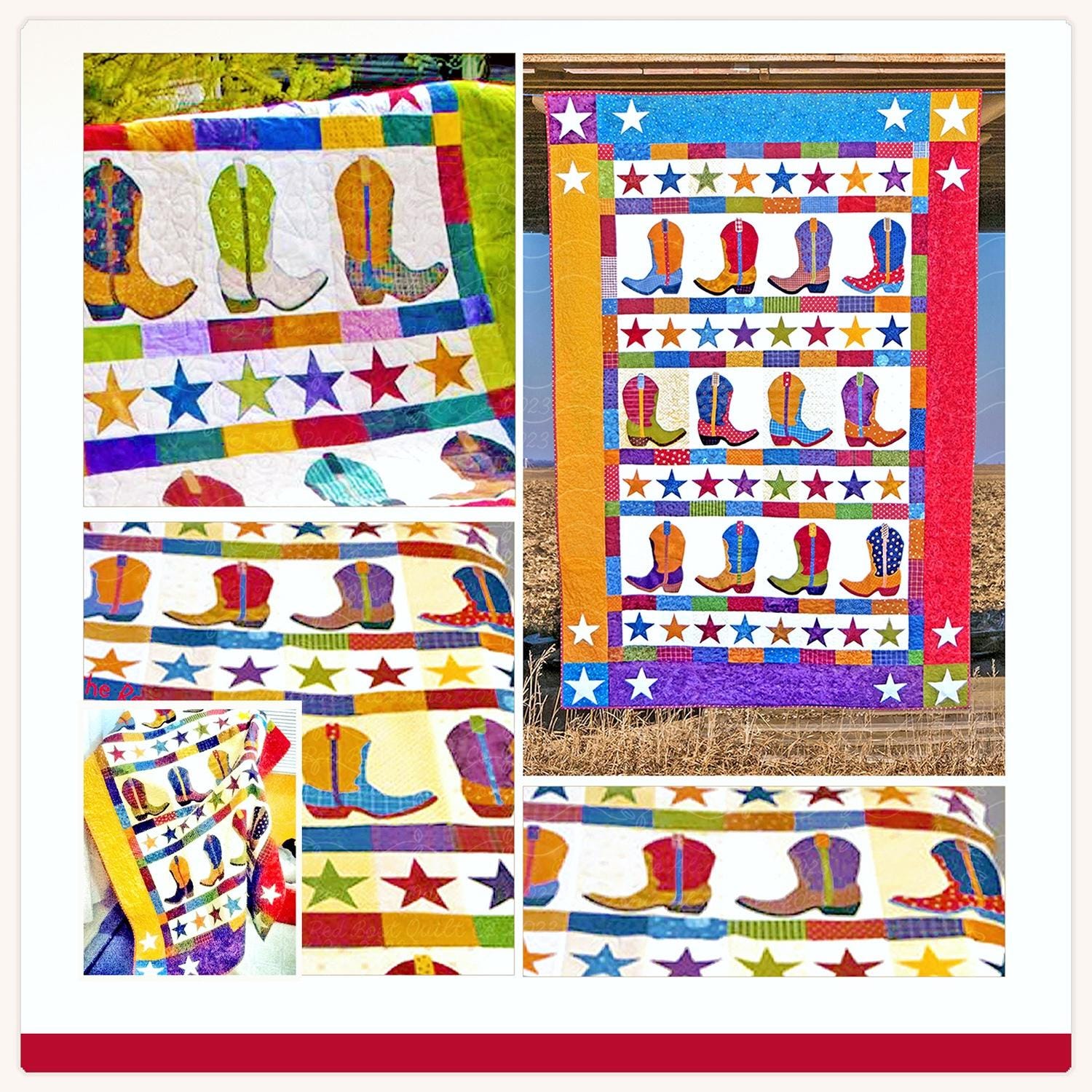 Boot-n-skoot: Cowboy Boot Applique Quilt Pattern (PDF) - Etsy