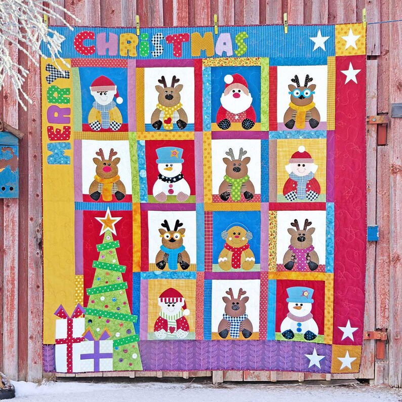 Santa's House PRINTED Quilt Pattern Applique Quilt - Etsy