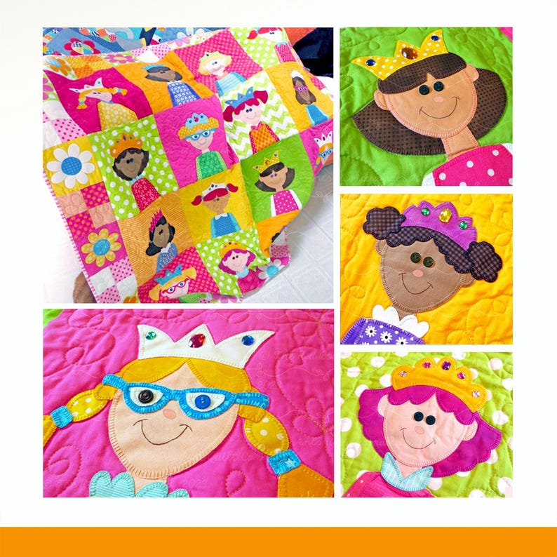 Little Princesses: Princess Quilt Pattern (PDF) Bonus Prince Templates ...