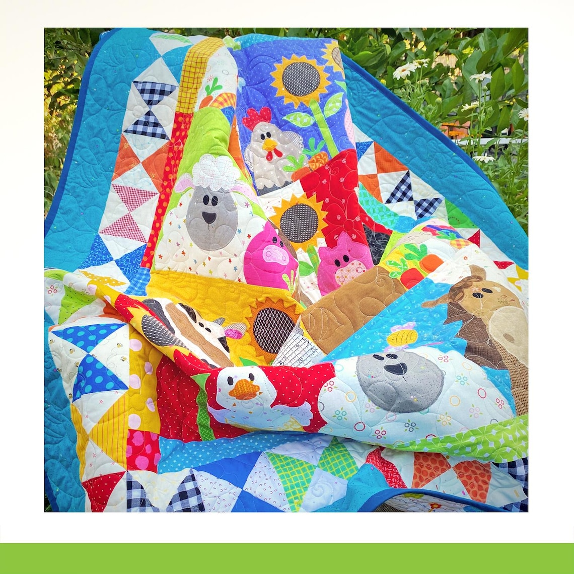 Sunflower Farm: Applique Animal Quilt Pattern (PDF) - Etsy