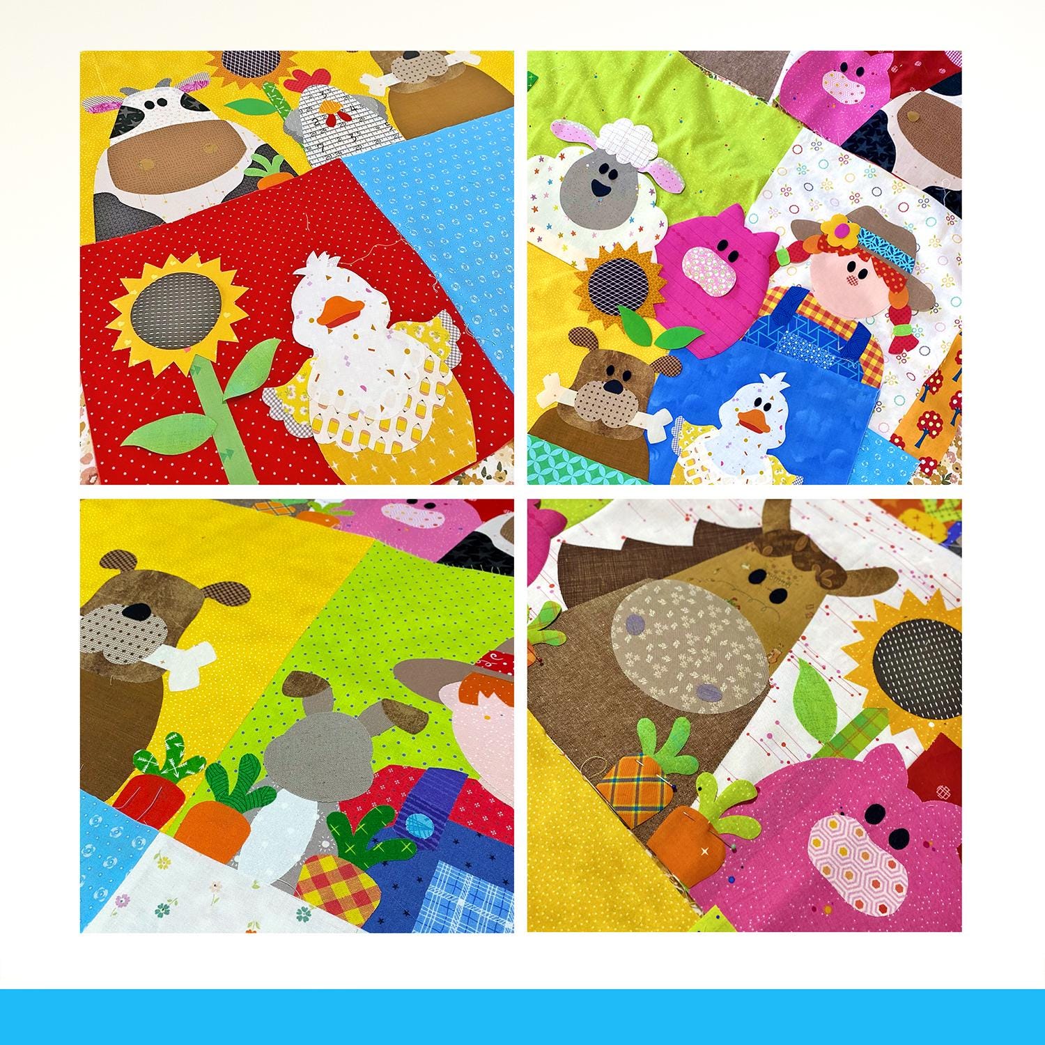 Sunflower Farm: Applique Animal Quilt Pattern (PDF) - Etsy