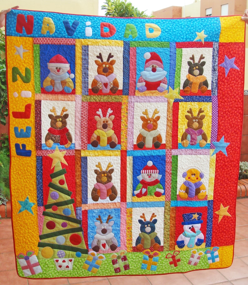 Santa's House PRINTED Quilt Pattern Applique Quilt - Etsy