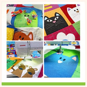 The Catnip Cats | DIGITAL PDF Quilt Pattern | Applique Quilt Patterns ...