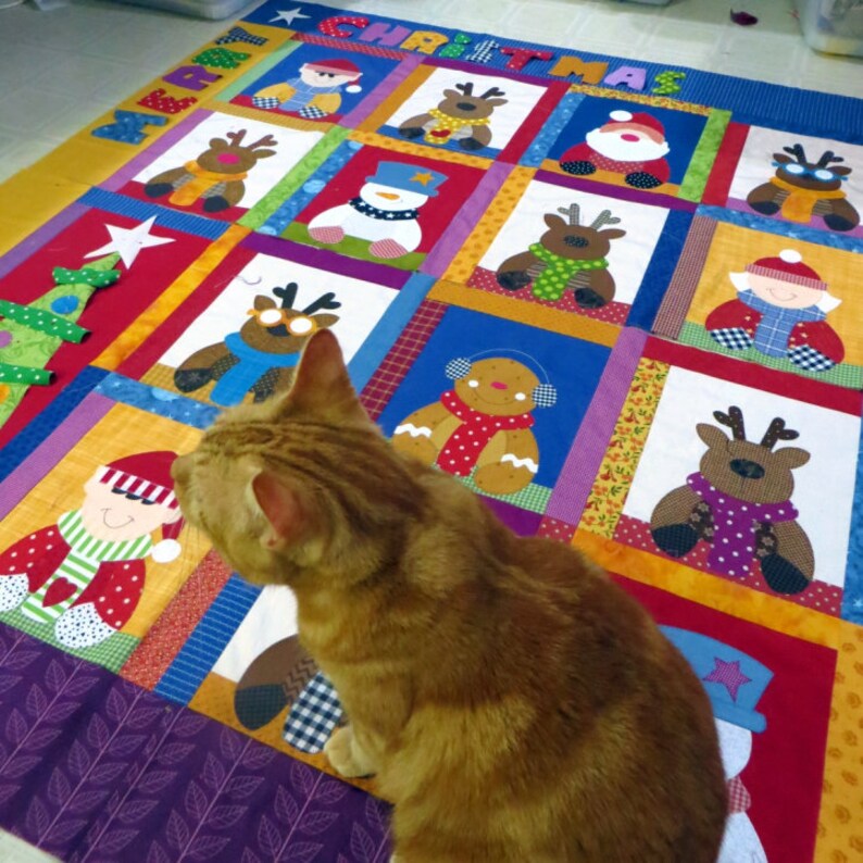Santa's House PRINTED Quilt Pattern Applique Quilt - Etsy
