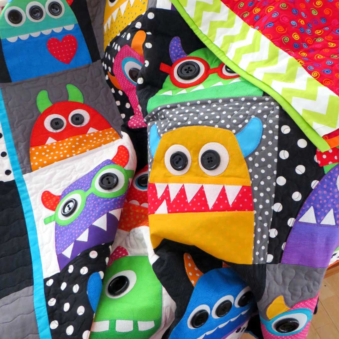 Monster Mash DIGITAL PDF Quilt Pattern Applique Quilt - Etsy Canada