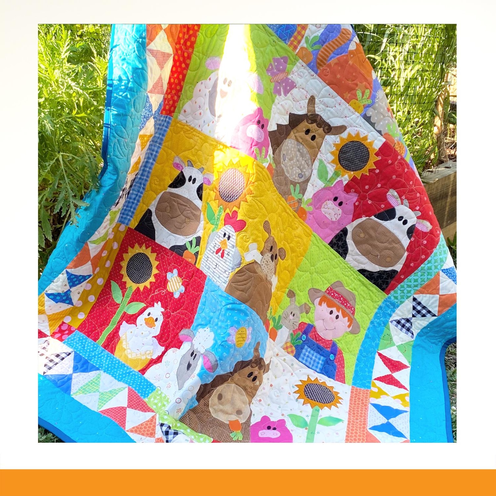 Sunflower Farm: Applique Animal Quilt Pattern (PDF) - Etsy
