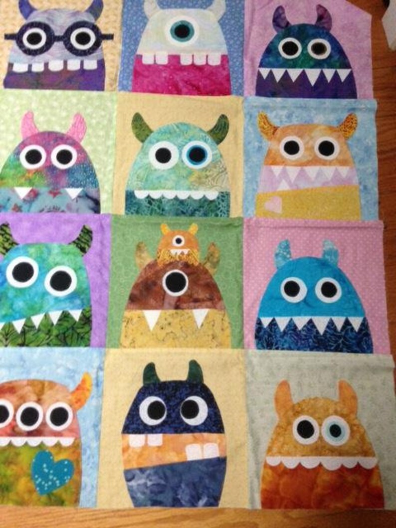 Monster Mash DIGITAL PDF Quilt Pattern Applique Quilt - Etsy Canada