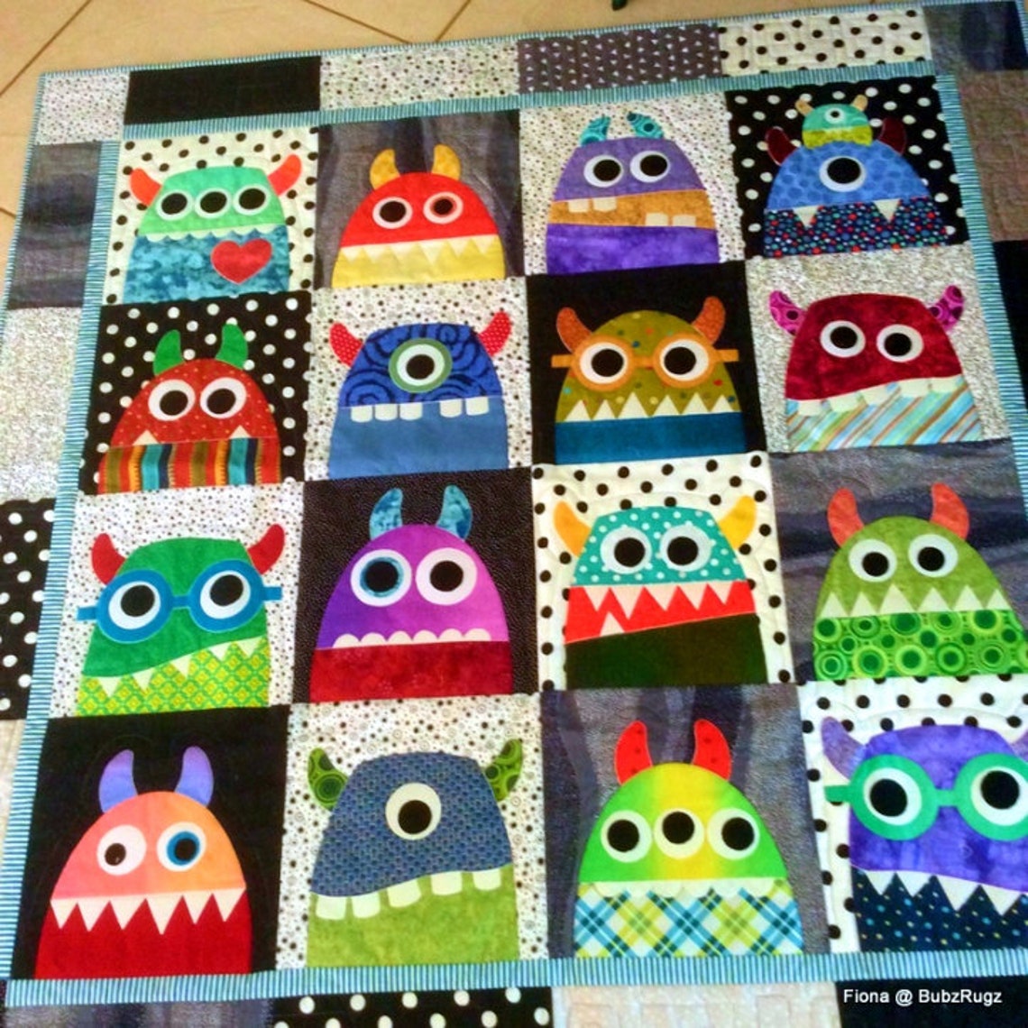 Monster Mash PRINTED Quilt Pattern Applique Quilt Patterns | Etsy