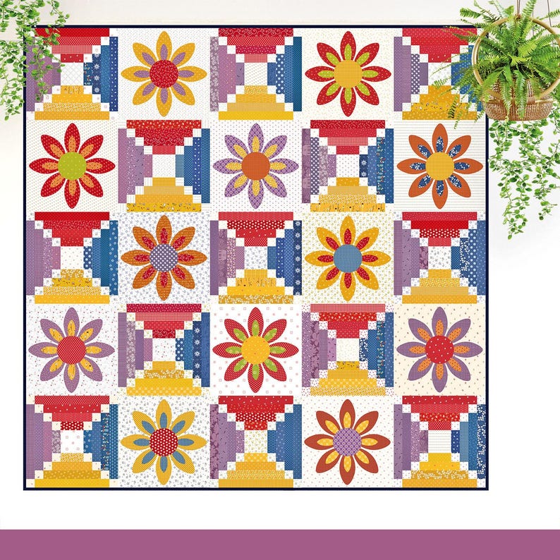 Desert Roses: Bold Floral Modern Applique Quilt Pattern (PDF) - Etsy