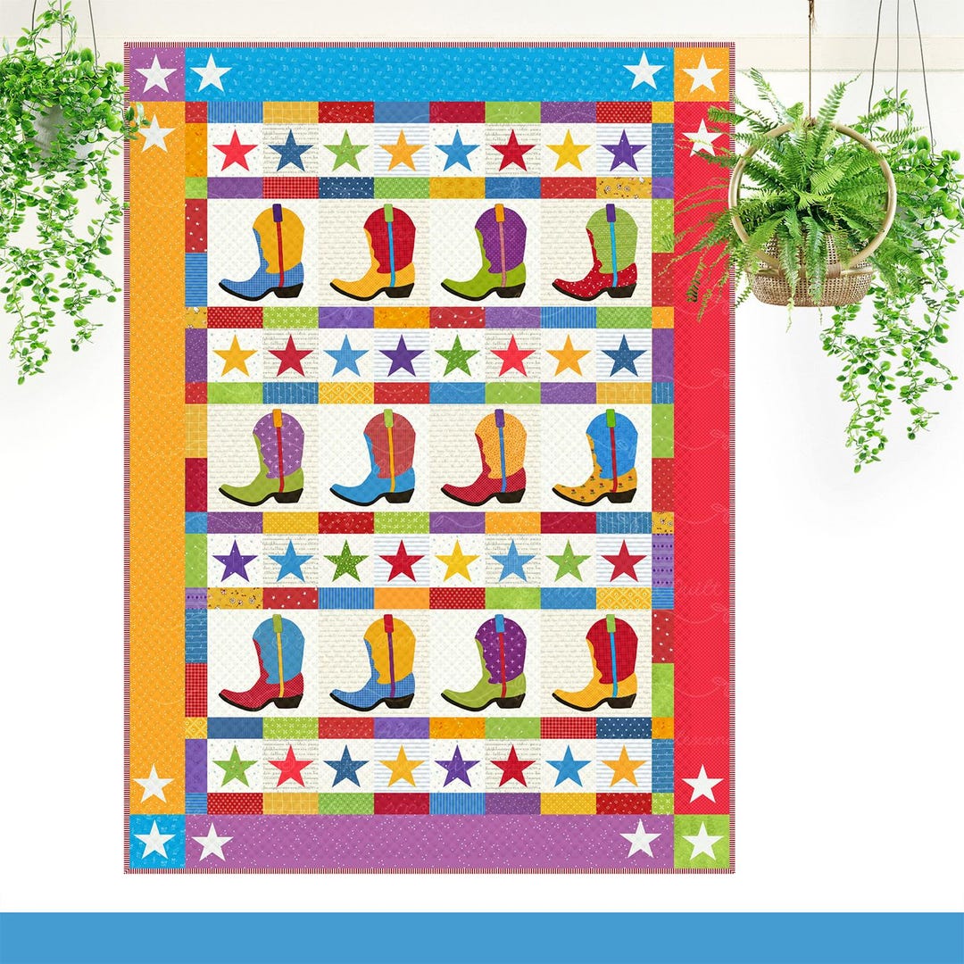 Boot-n-skoot: Cowboy Boot Applique Quilt Pattern (PDF) - Etsy