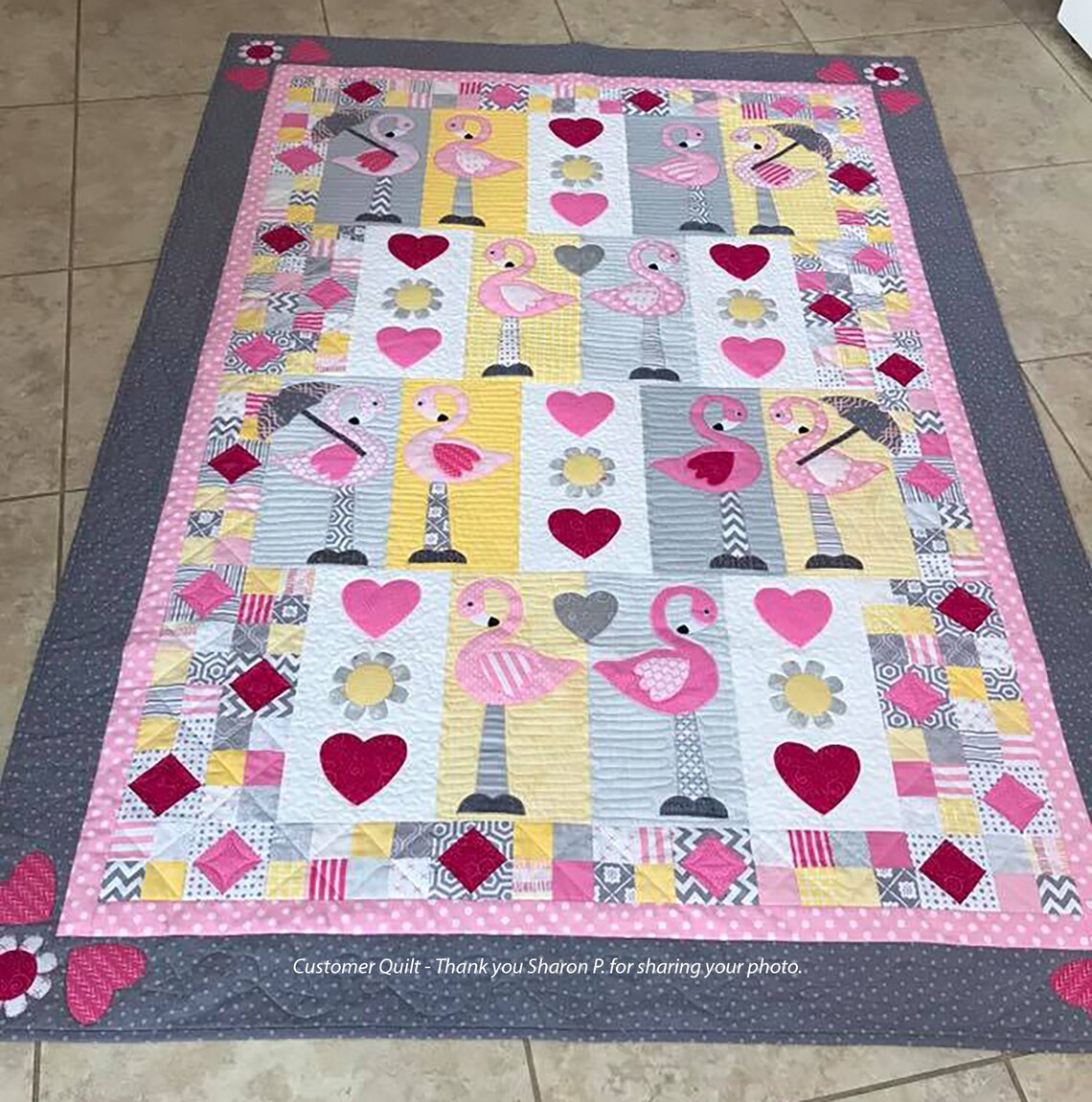 Flamingo Dance DIGITAL PDF Quilt Pattern Applique Quilt - Etsy