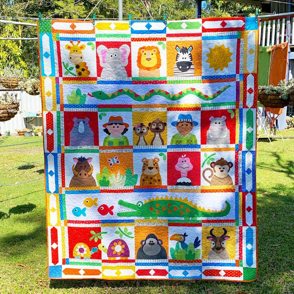 Who's at the Zoo PRINTED Quilt Pattern Applique Quilt - Etsy