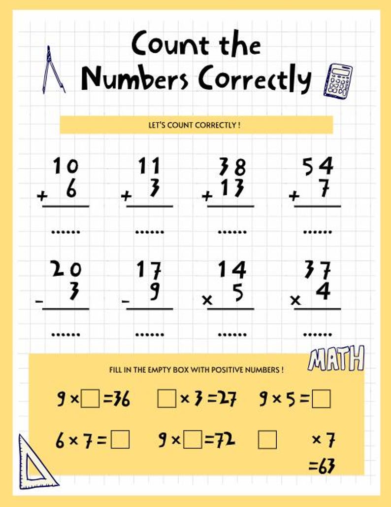 Count the Numbers Correctly Teacher Worksheet Addition, Subtraction ...