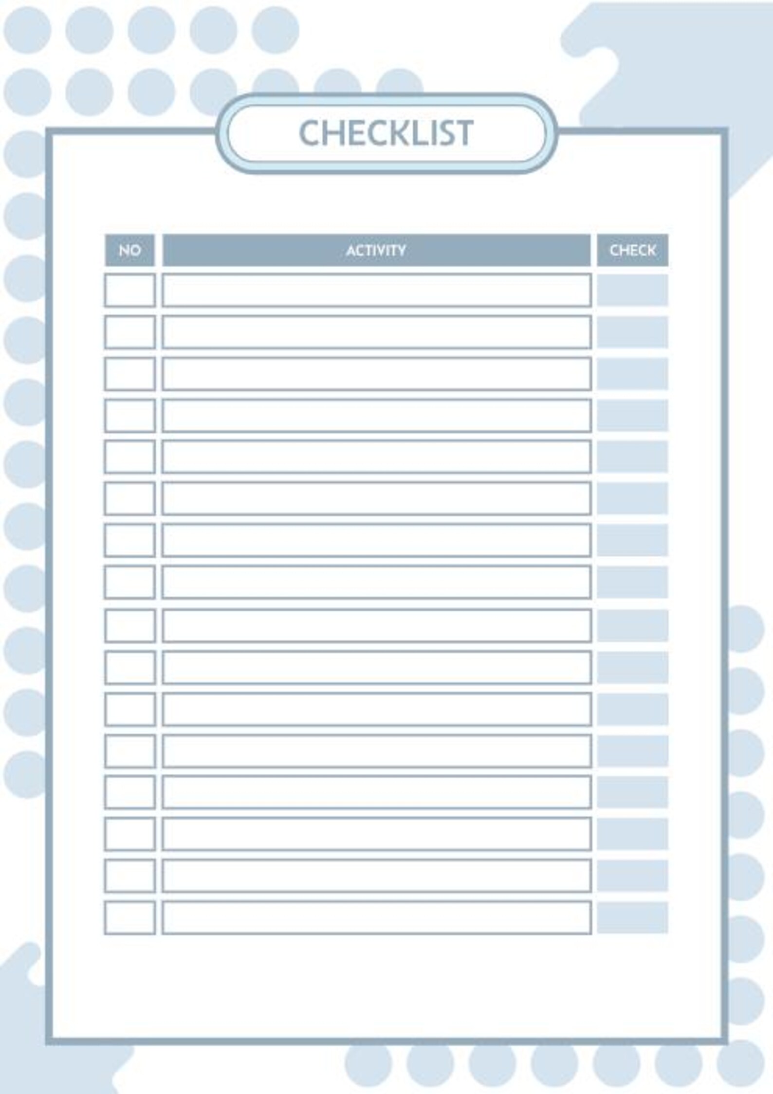 Basic Checklist List Style Digital Download Template - Etsy