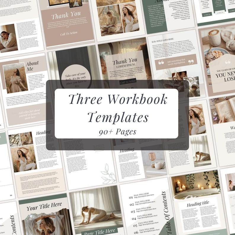Canva Ebook Template Bundle PLR MRR | Three Editable Ebook & Workbook ...