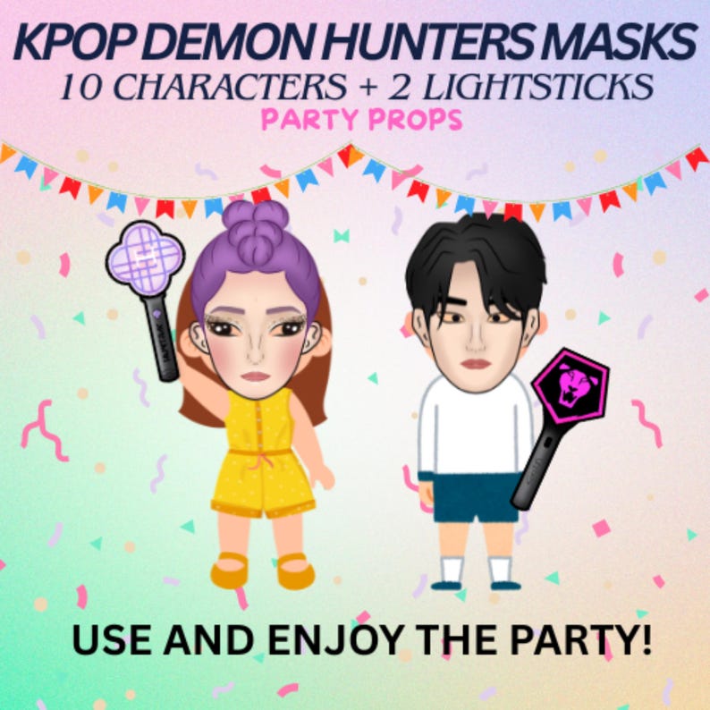 Printable K-pop Demon Hunters Mask – DIY Costume, Cosplay, Party ...