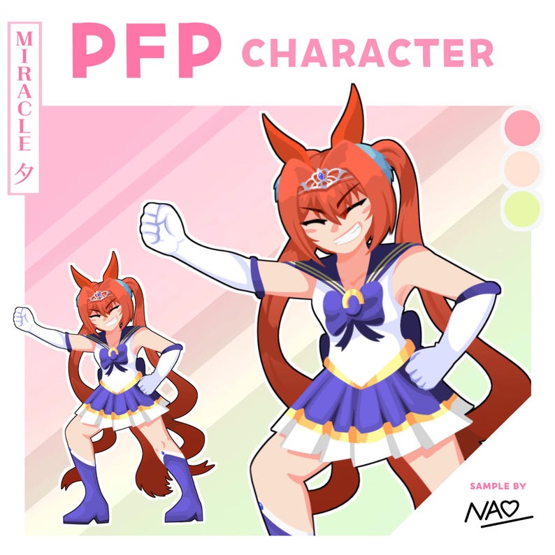 Custom Lineless Anime PFP | Cute Anime Profile Picture | Vtuber Avatar ...