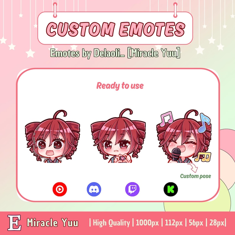 Custom Cute Chibi Emote | Custom Twitch Emote | Discord Emote | Vtuber ...