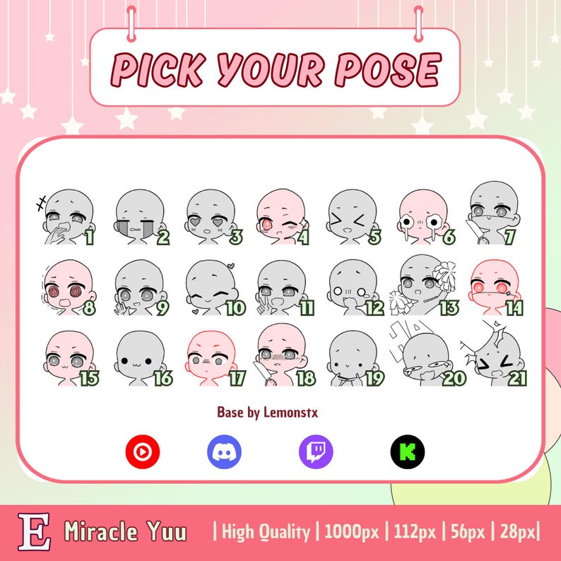 Custom Cute Chibi Emote | Custom Twitch Emote | Discord Emote | Vtuber ...