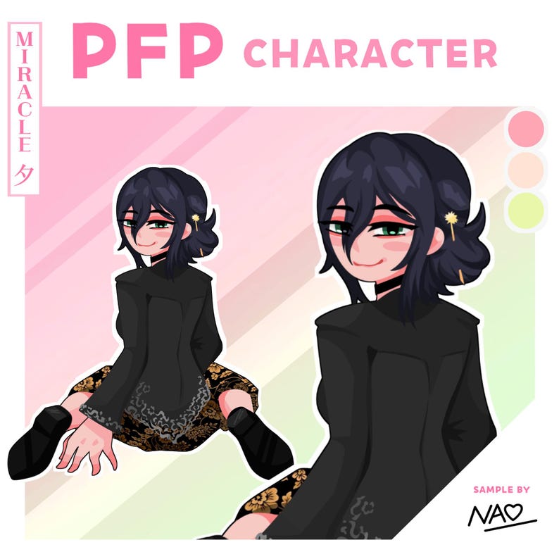 Custom Lineless Anime PFP | Cute Anime Profile Picture | Vtuber Avatar ...