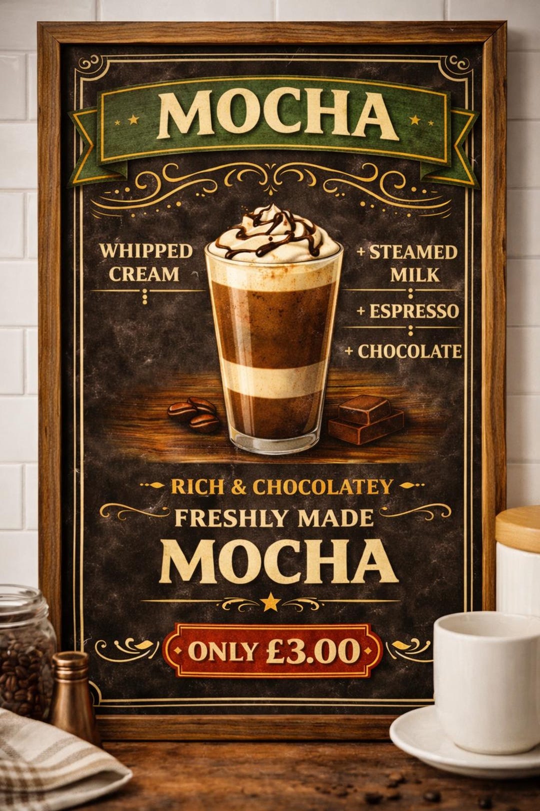 Vintage Mocha Poster | Retro Coffee Bar Wall Art (digital Download) - Etsy