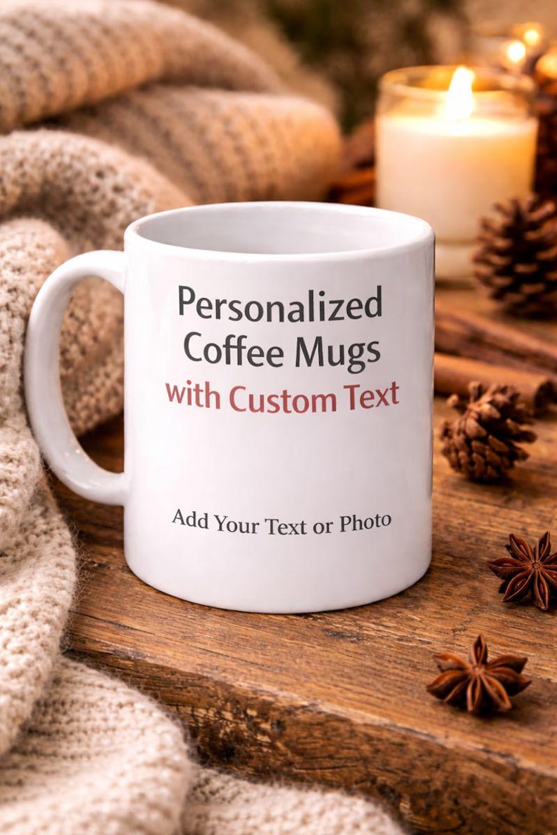 Personalized Coffee Mug With Custom Text or Photo, Custom Name or Quote ...