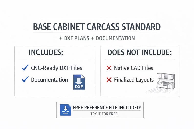 Base Cabinet Carcass Standard (frameless) – Cnc-ready DXF System ...