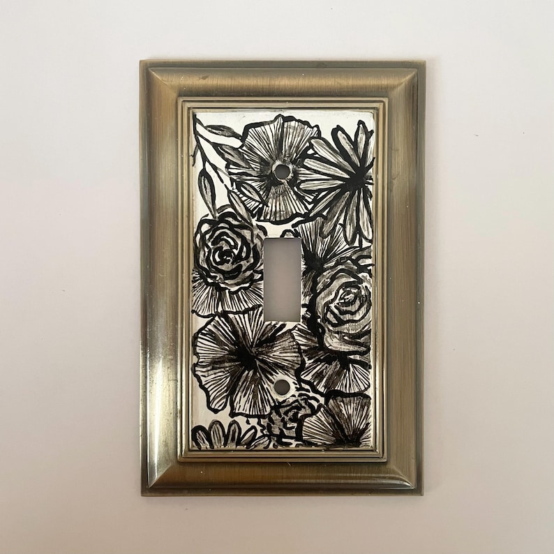 Floral Light Switch Plate - Etsy