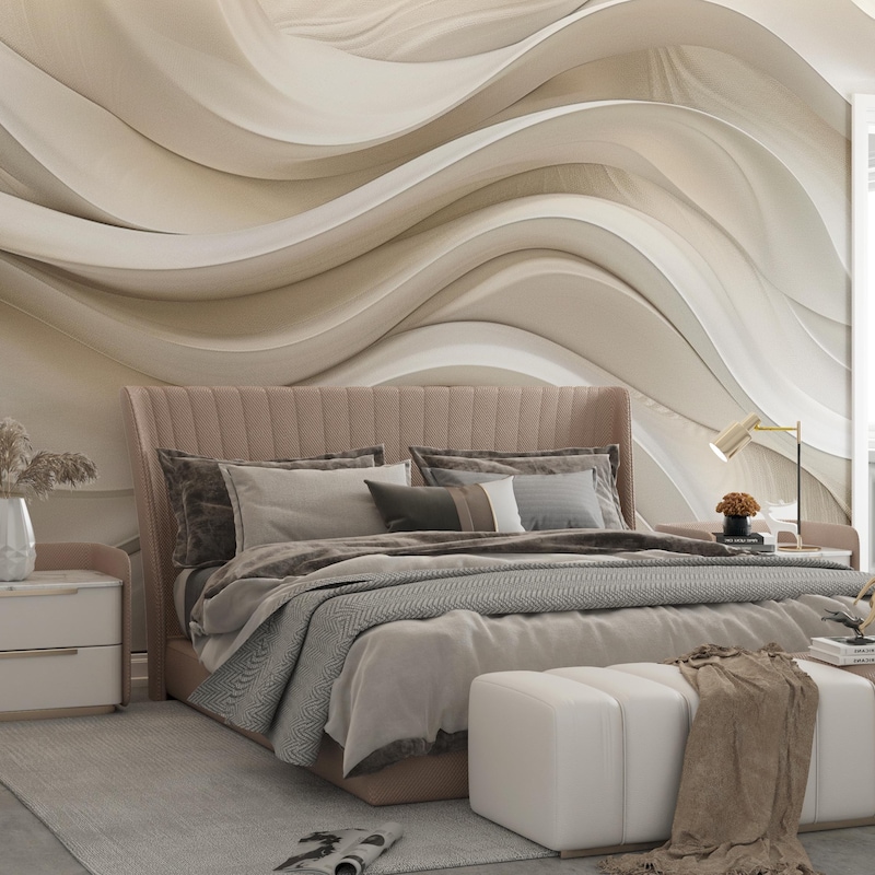 3d Wave Wallpaper Mural - Etsy