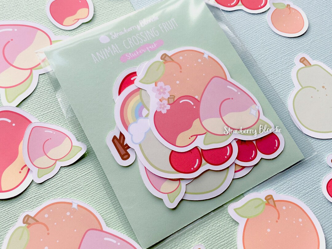 Animal Crossing Stickers Pastel Fruit Sticker Pack Kawaii - Etsy