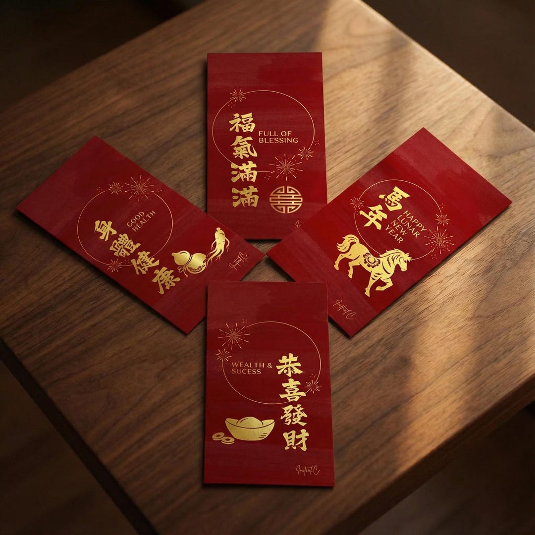 2026 Year of Horse Red Envelopes Traditional Classic Blessings ...