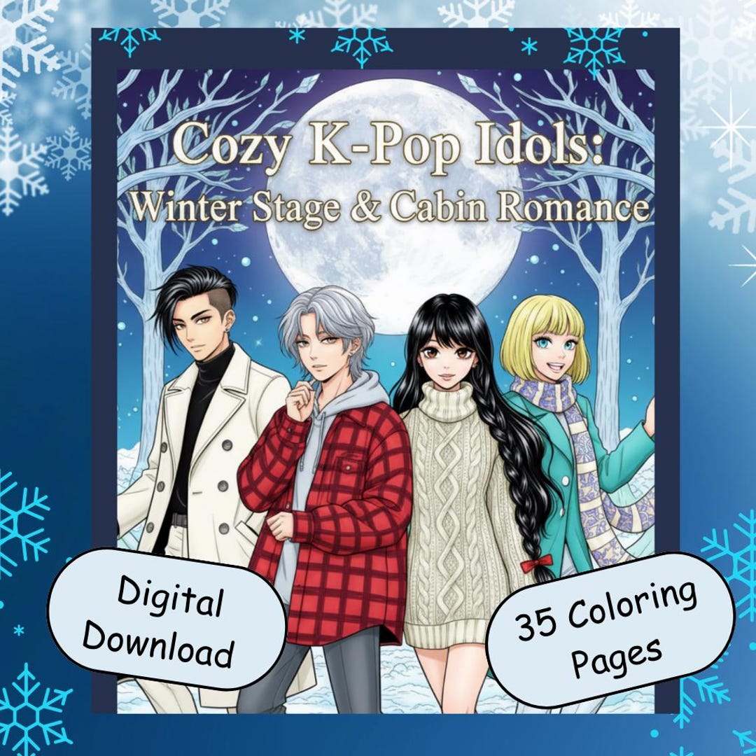 K-pop Idol Coloring Pages: Winter Romance, 35 Pages (digital Download ...