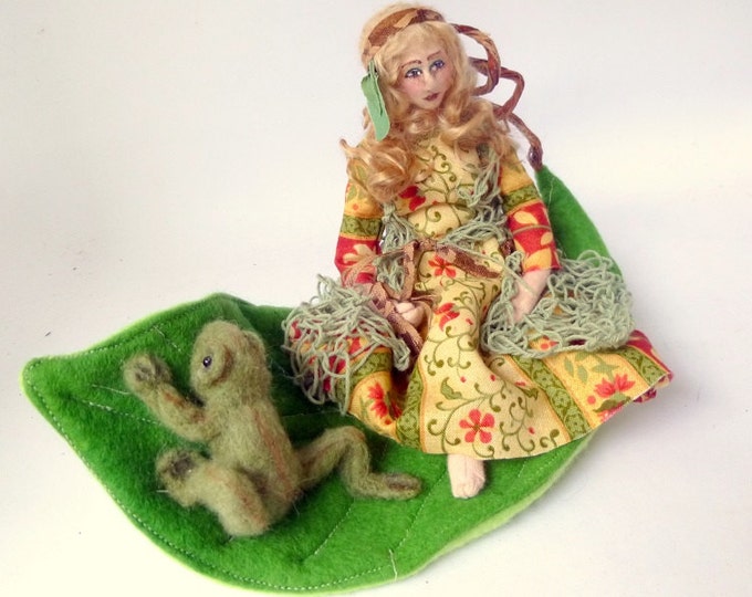Cloth Art Doll Needle Felt Frog Wire Armature Leaf Charming - Etsy